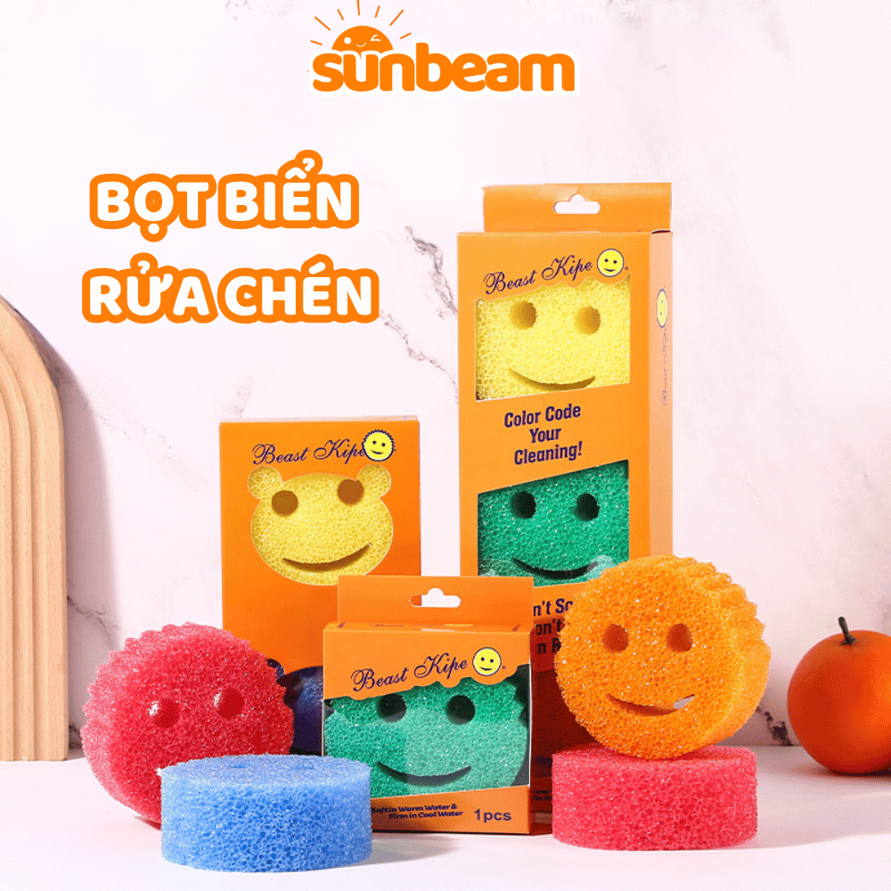 SUNBEAM Scouring Pad, Non-Scratch Smiley Face Dishwashing Pad, Changes ...