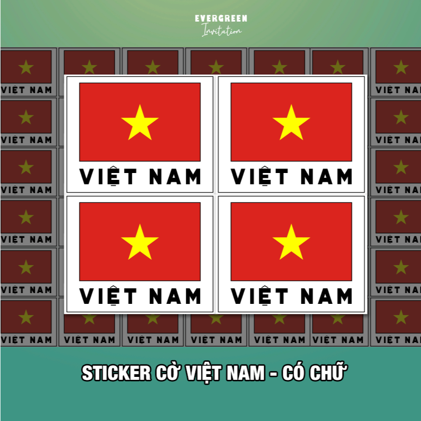 Set of 100 beautiful thick glossy stickers printed with the Vietnamese ...