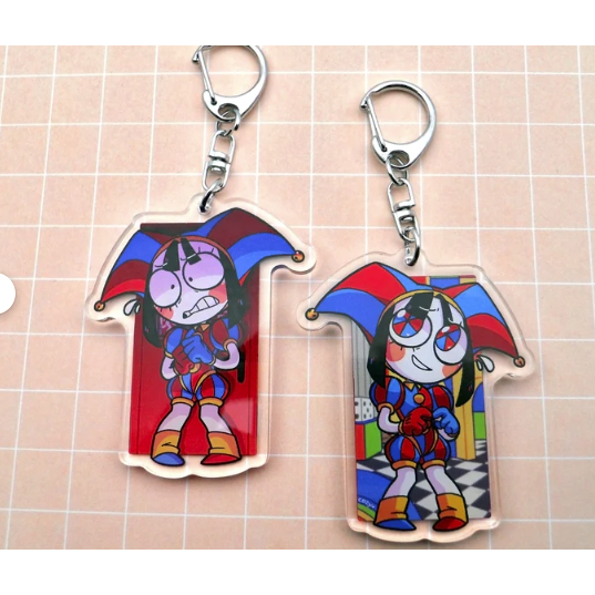Pomni, Jax, and Caine 2.5 Inch Acrylic Charm Keychains (The Amazing ...