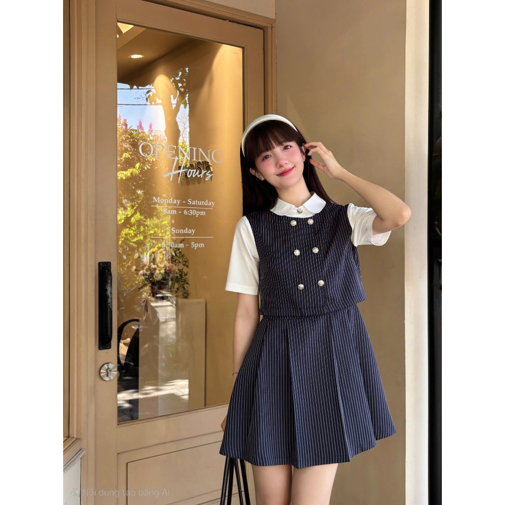 GERME Women's fake Dress Enrico short Set Lotus collar Dress with ...