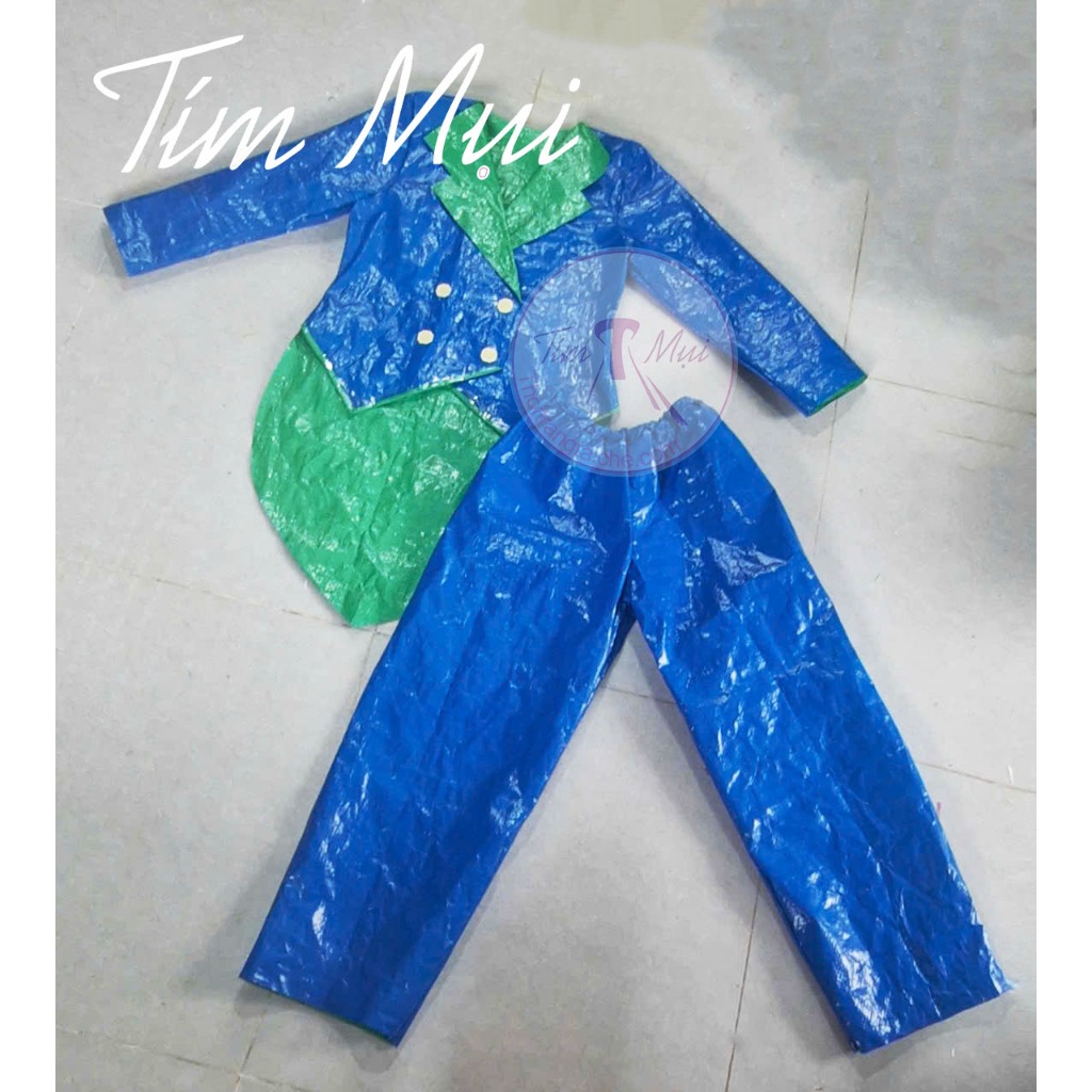 Recycled suit from silver coating for men + Heavy hat - Recycled ...