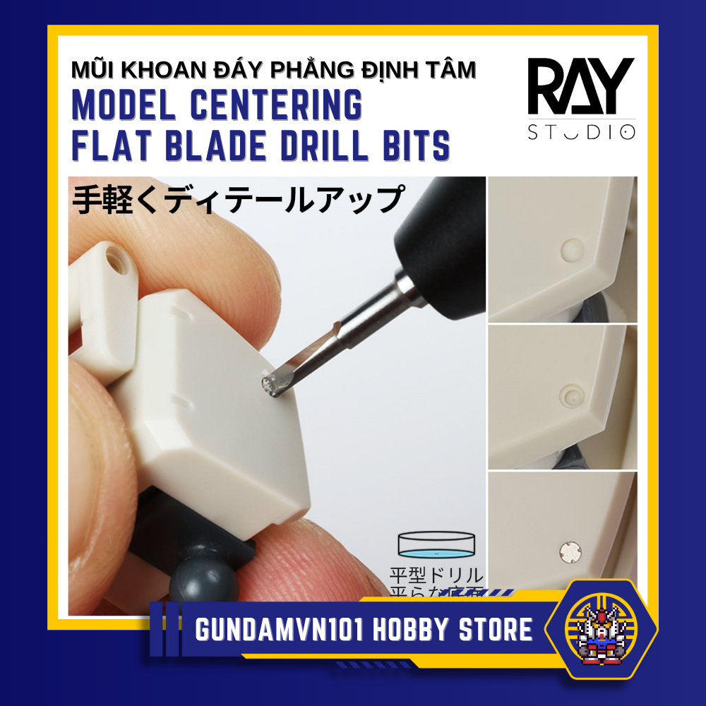RAY STUDIO MODEL CENTERING FLAT BLADE DRILL BITS - gundam MODEL custom ...