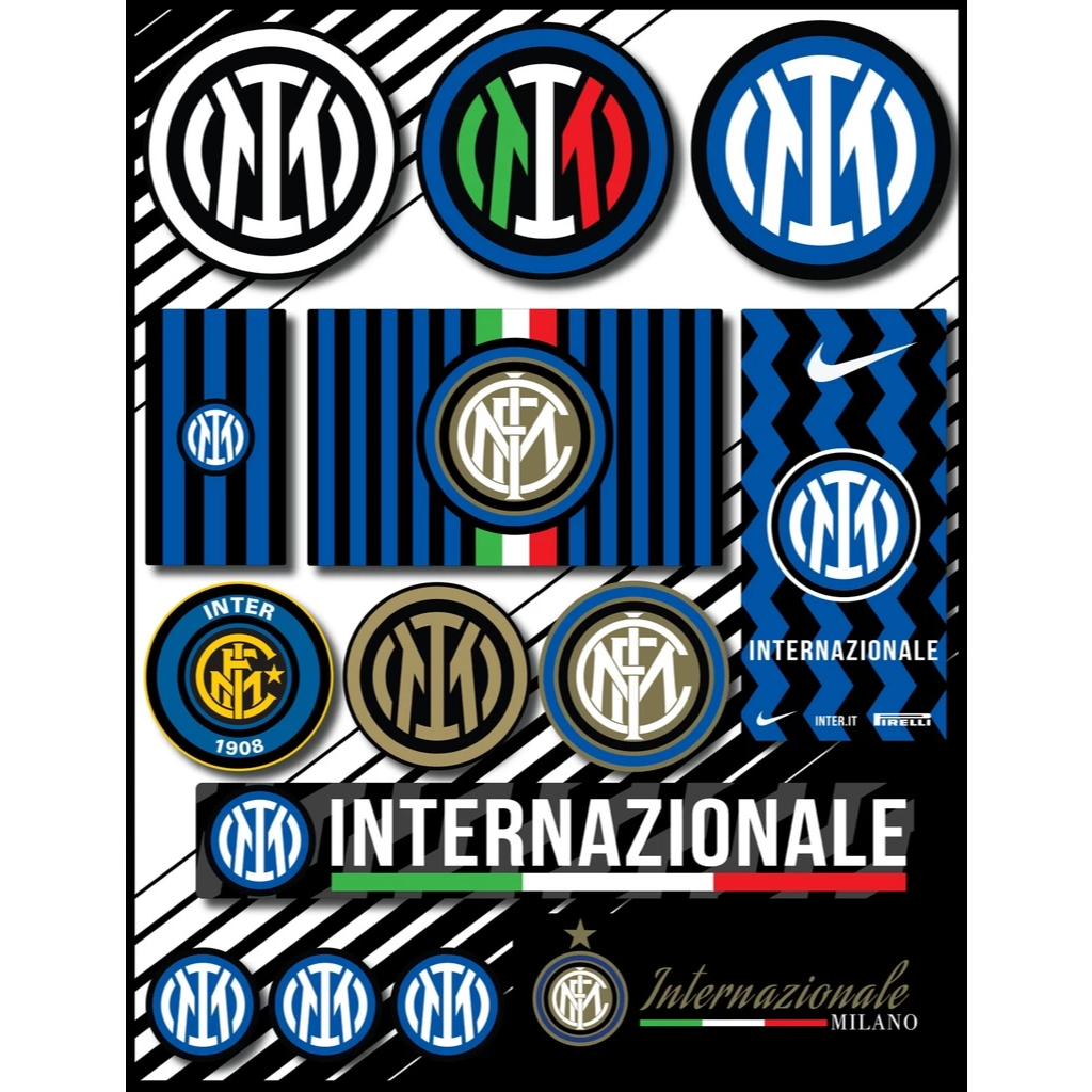 Set of soccer stickers designed by Inter M.ilan blue and black - High ...