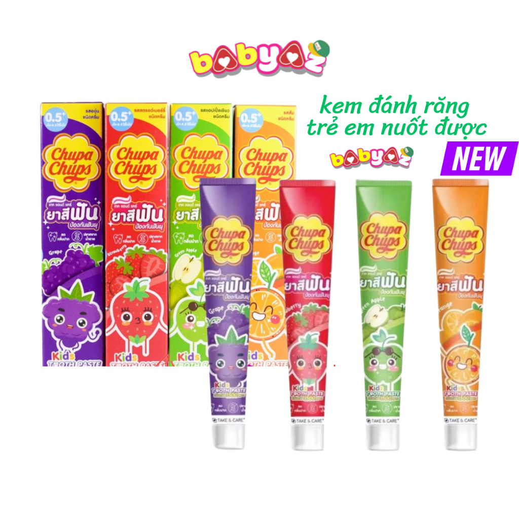 Chupa Chups Children's Toothpaste 40gr Thailand Sugar-Free Swallow ...