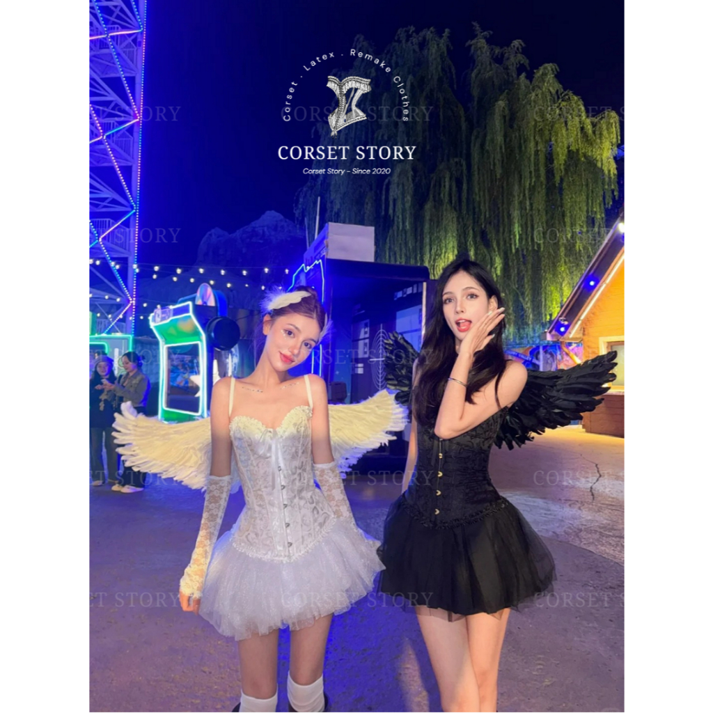 CORSET STORY - Devil angel wings, halloween cosplay costume, stage ...