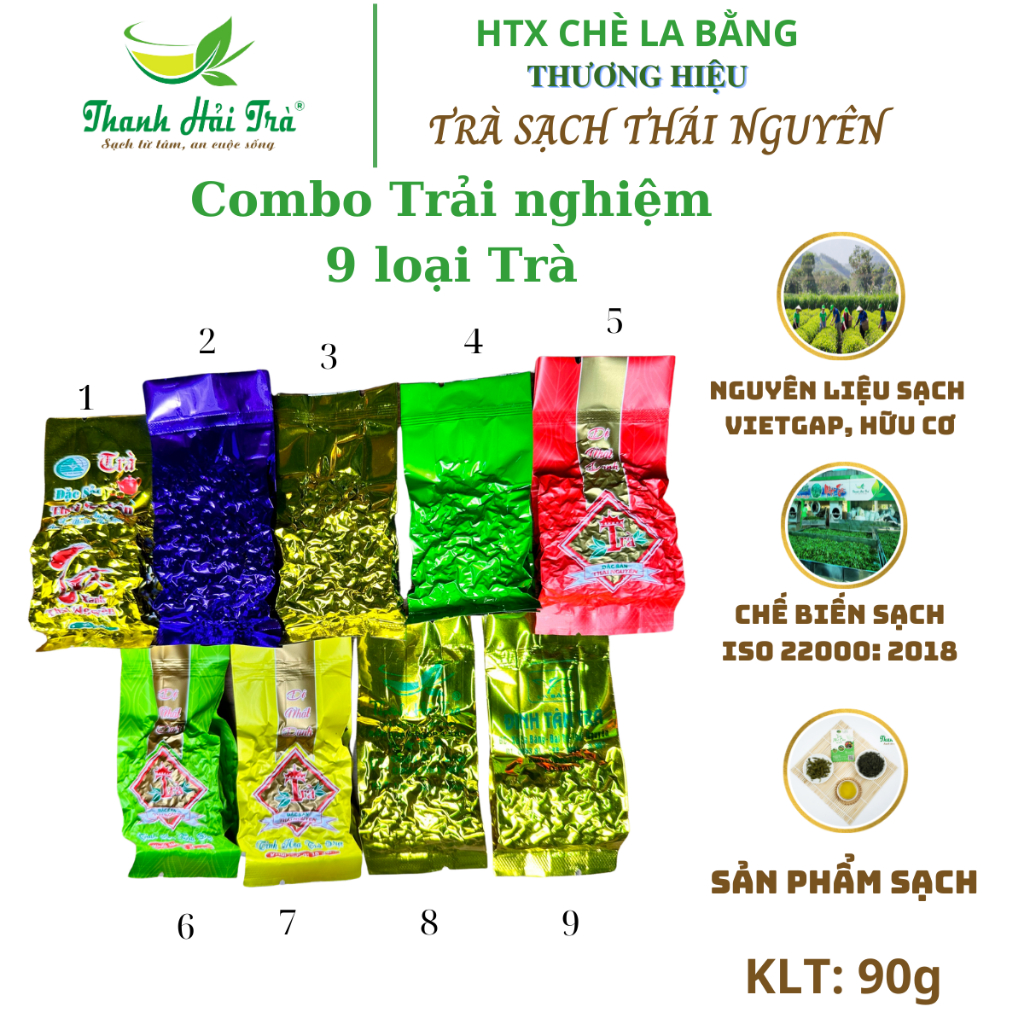 Combo of 9 Types of Tea Trial 90g Each Packet 10g – Thai Nguyen Thanh ...