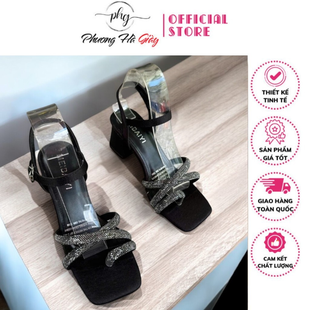 620 High Heel Sandals with 4 Inch Square Heel Flip-flops, Diamond Flip ...