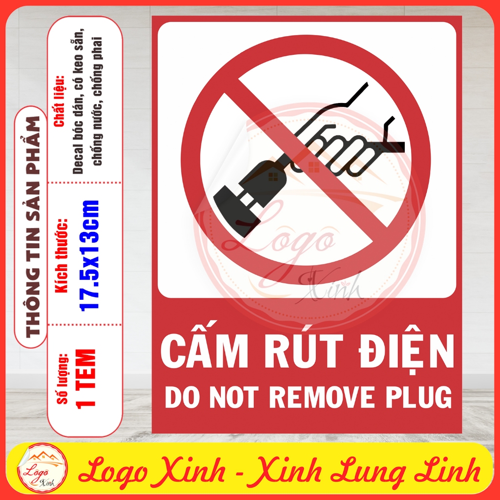 LOGO STICKER SIGN SIGNS CAN'T BE RETRACT - DO NOT REMOVE UNPLUG ...