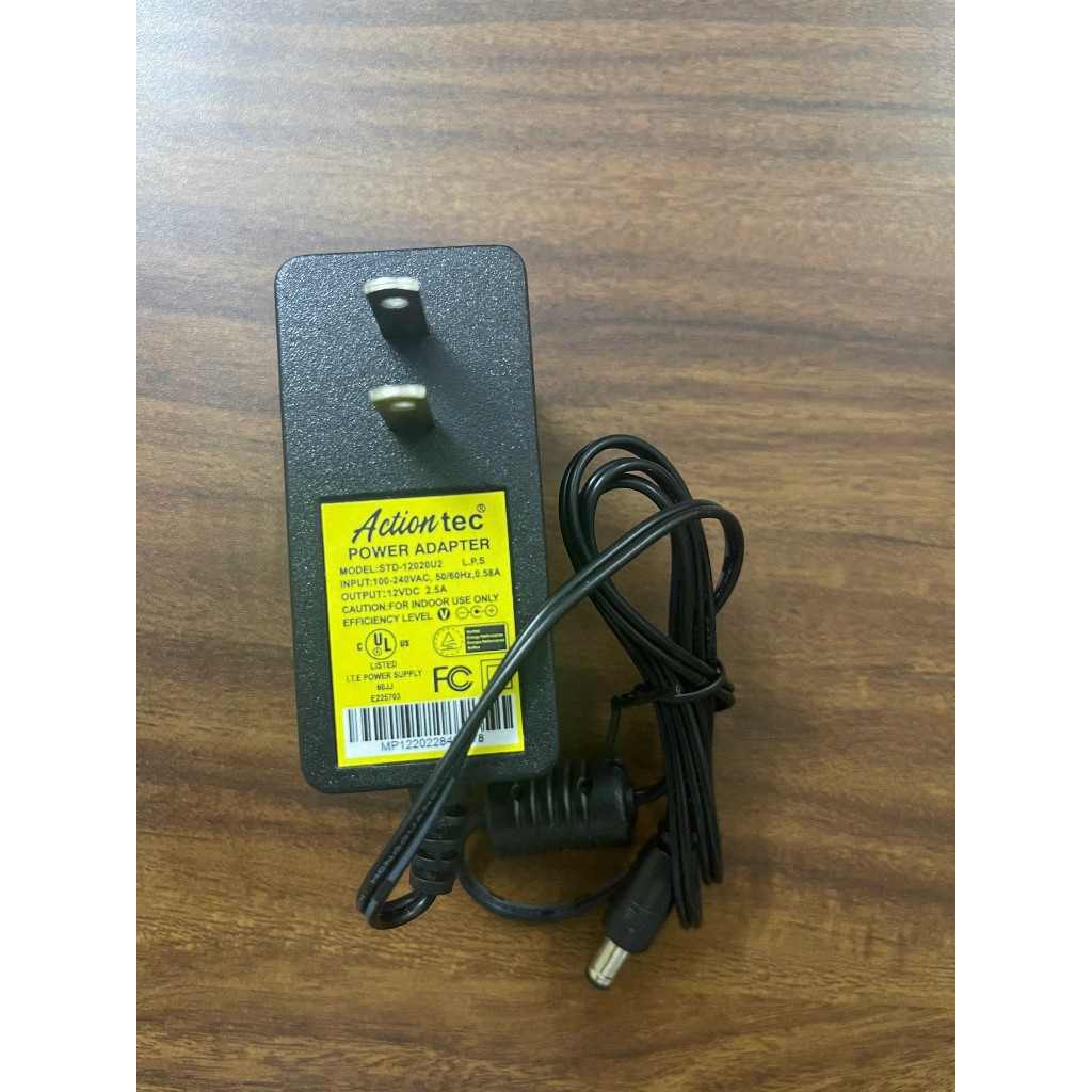 Actiontec 12V - 2.5a large power source for cameras, recorders, type ...