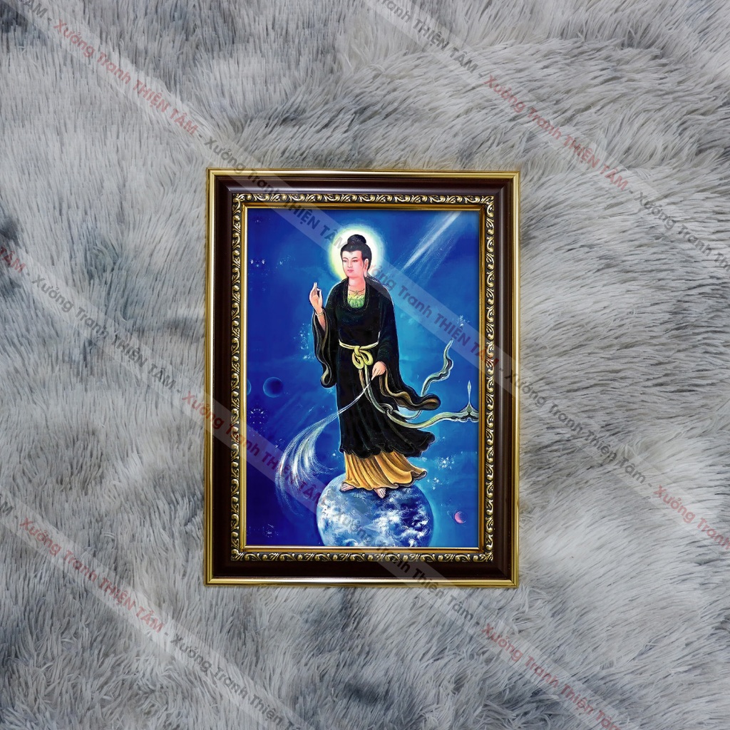Painting of Mother Dieu Tri Dia Mau wall hanging, small size 27x36cm ...