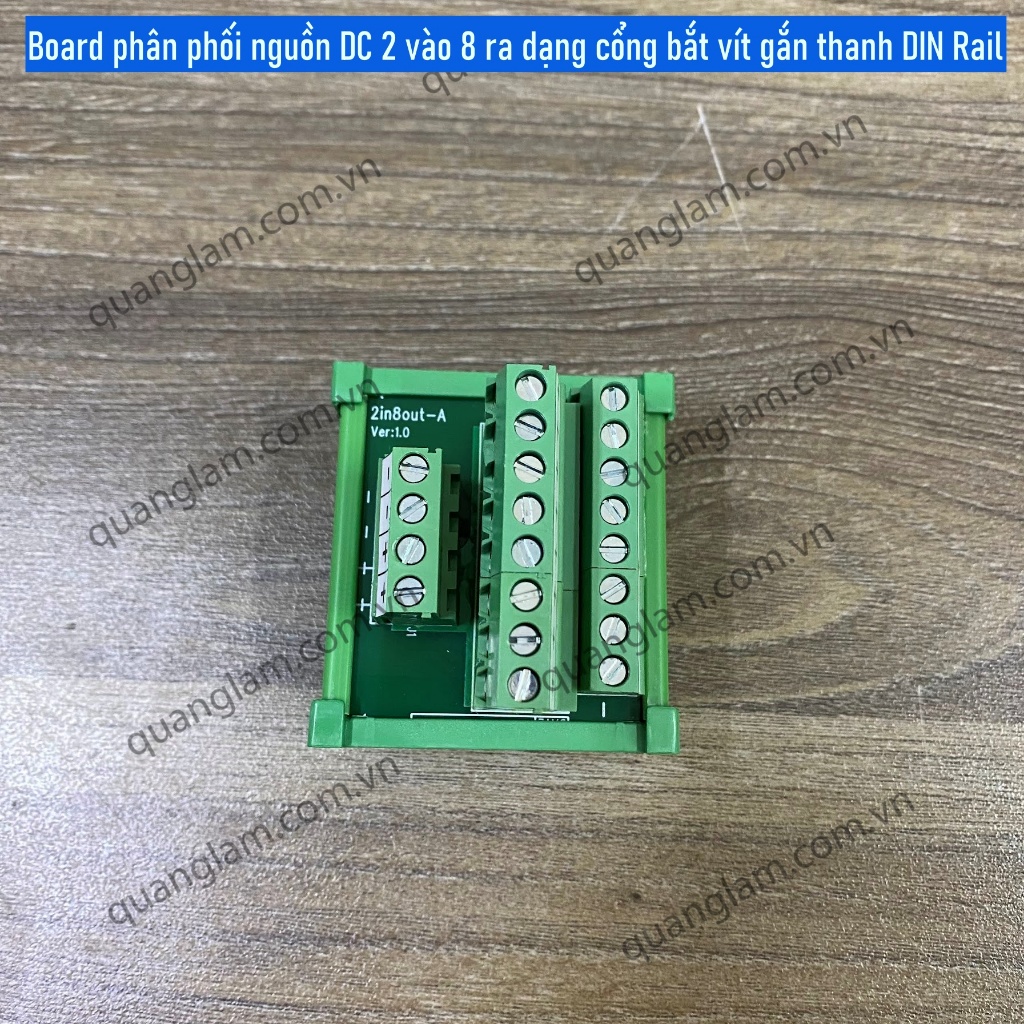 2 in 8 out DC power distribution Board with screw port mounted on DIN ...