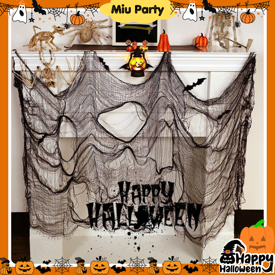 Black Mesh Gauze, Blood Stain Gauze HALLOWEEN 2024 Decoration - Miu ...