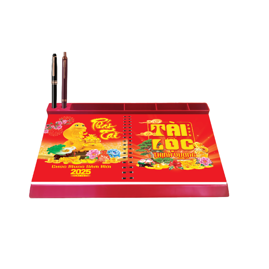 XO 2025 desk calendar with spring-loaded plastic base, size 17x28cm ...