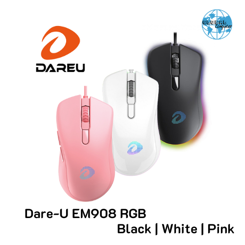 Dare-u EM908 RGB gaming Mouse - Black, White, Pink | Shopee Philippines