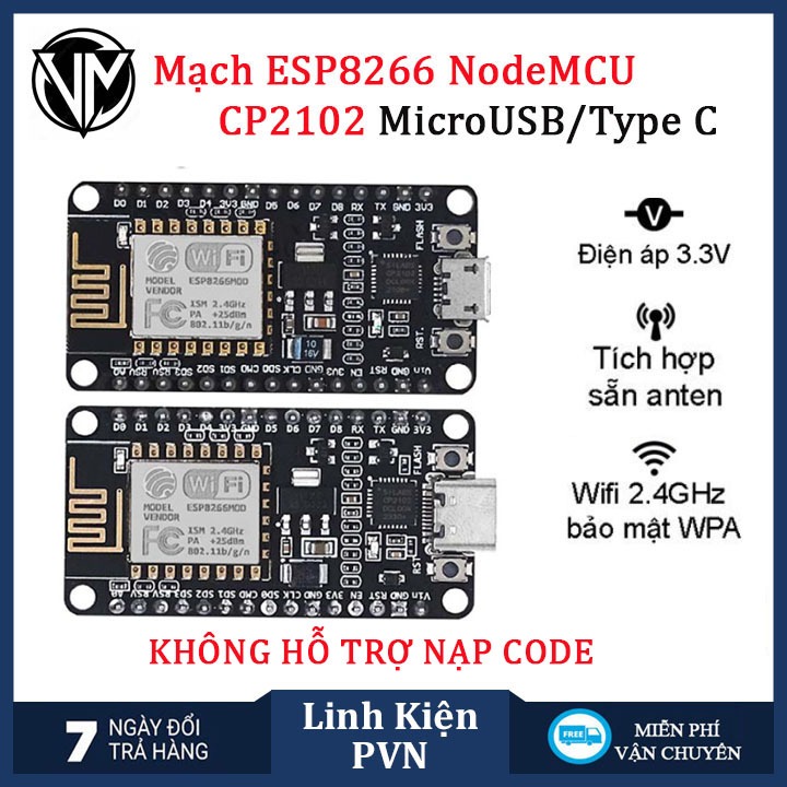 Esp8266 NodeMCU Lua CP2102 MicroUSB/TypeC wifi transceiver RF Kit ...