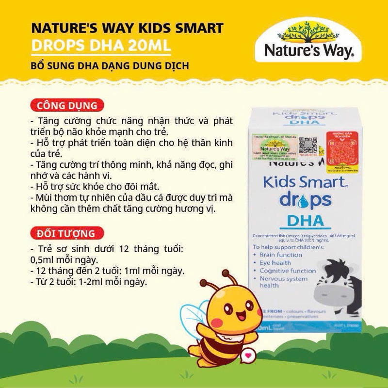 Dha Kids Smart Nature's Way Omega3 DHA supplement drops in liquid form ...