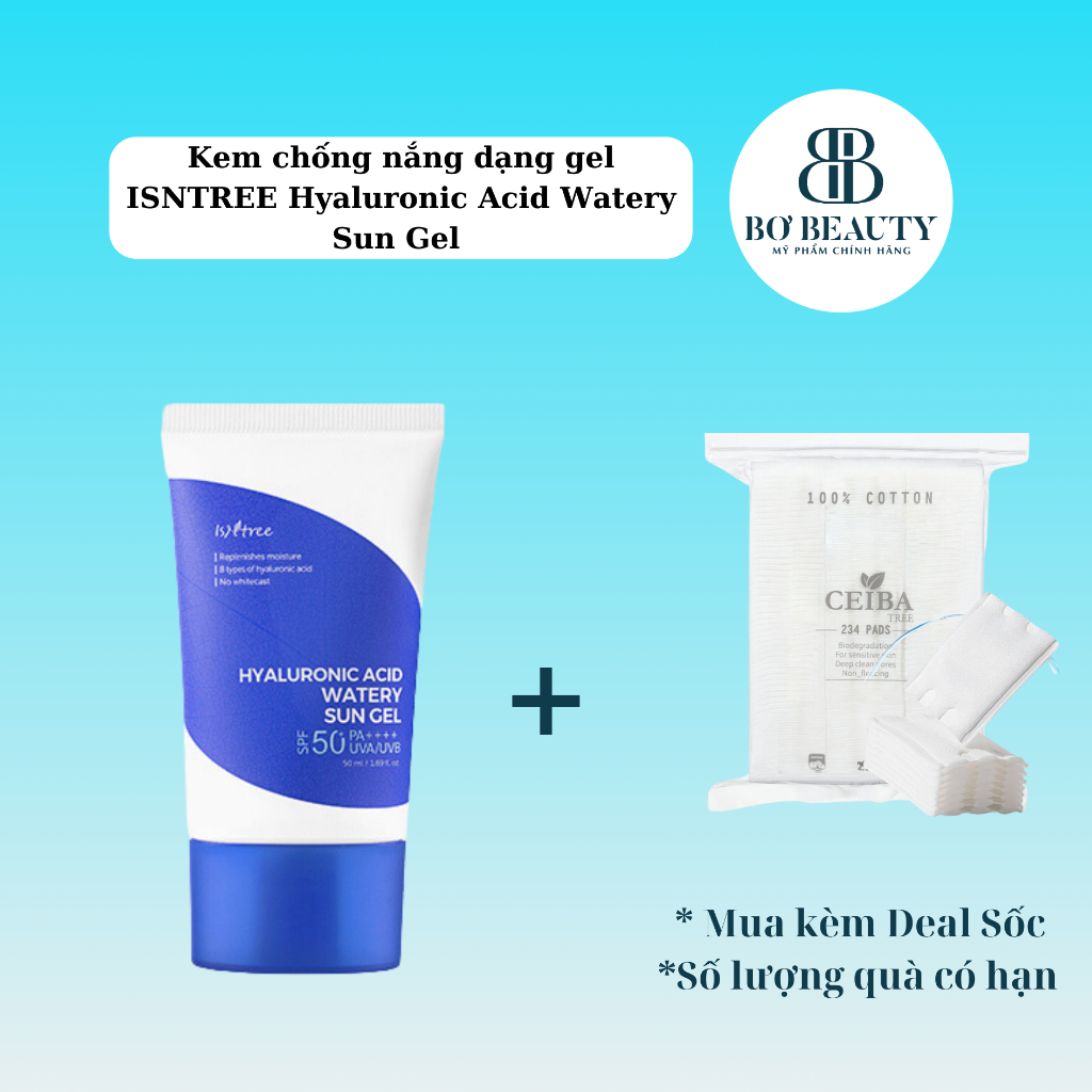 Isntree HYALURONIC ACID WATERY SUN GEL chemical GEL sunscreen 50ml ...