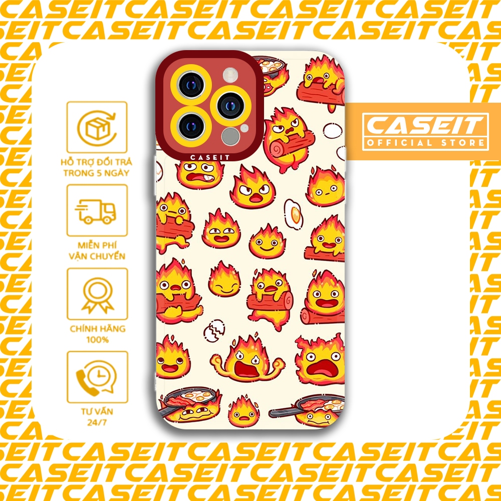 Caseit Fire Ghibli anime square edge iphone case with lovely patterns 8 ...