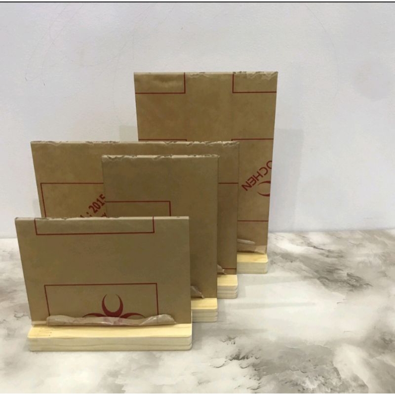 Desktop mica shelf, mica Menu A4, A5, A6, A7. Sliding base, Wooden base ...