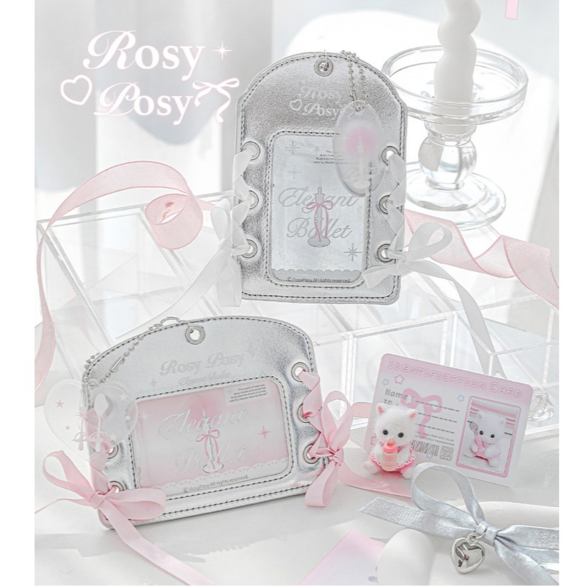 Rosyposy Ballet name tag/Student name tag strap made of silver PU ...
