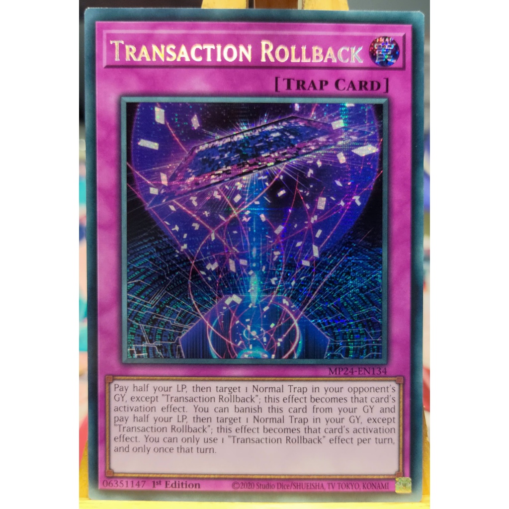 [KW2 Yugioh] [EN-UK] Transaction Rollback Card - MP24-EN134 - Prismatic ...