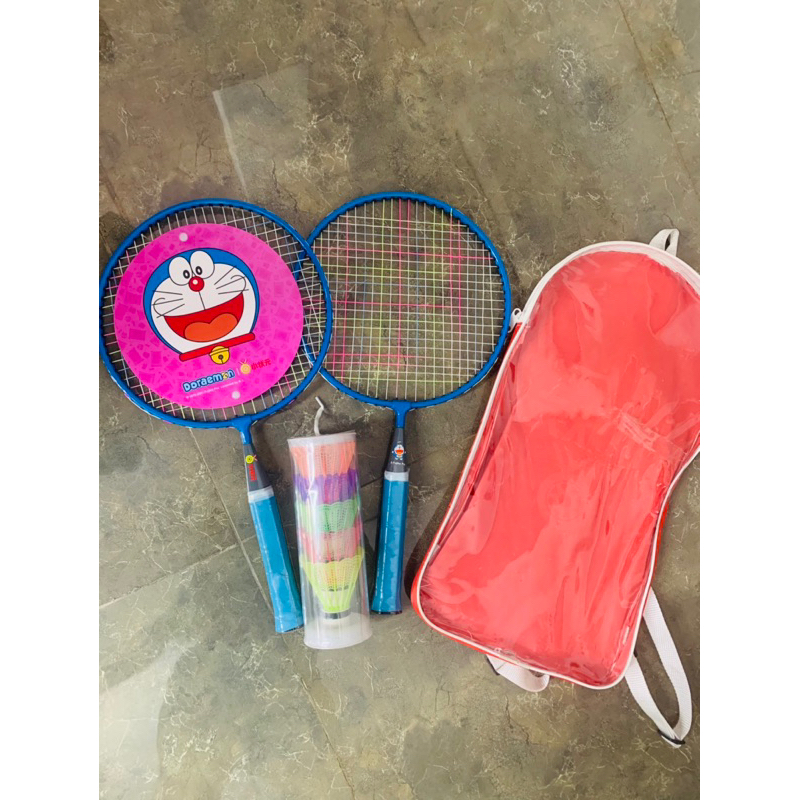 Short-handled badminton racket for children (free box of 5 shuttlecocks ...