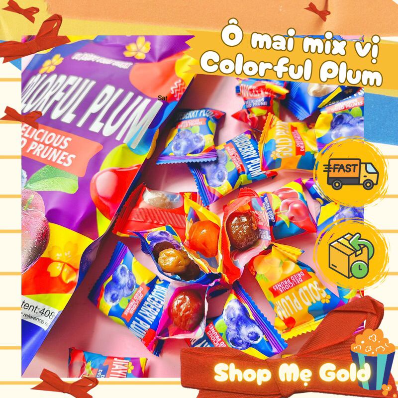 Whole cherry/blueberry/Plum mixed Colorful Plum (408g pack), snacks ...