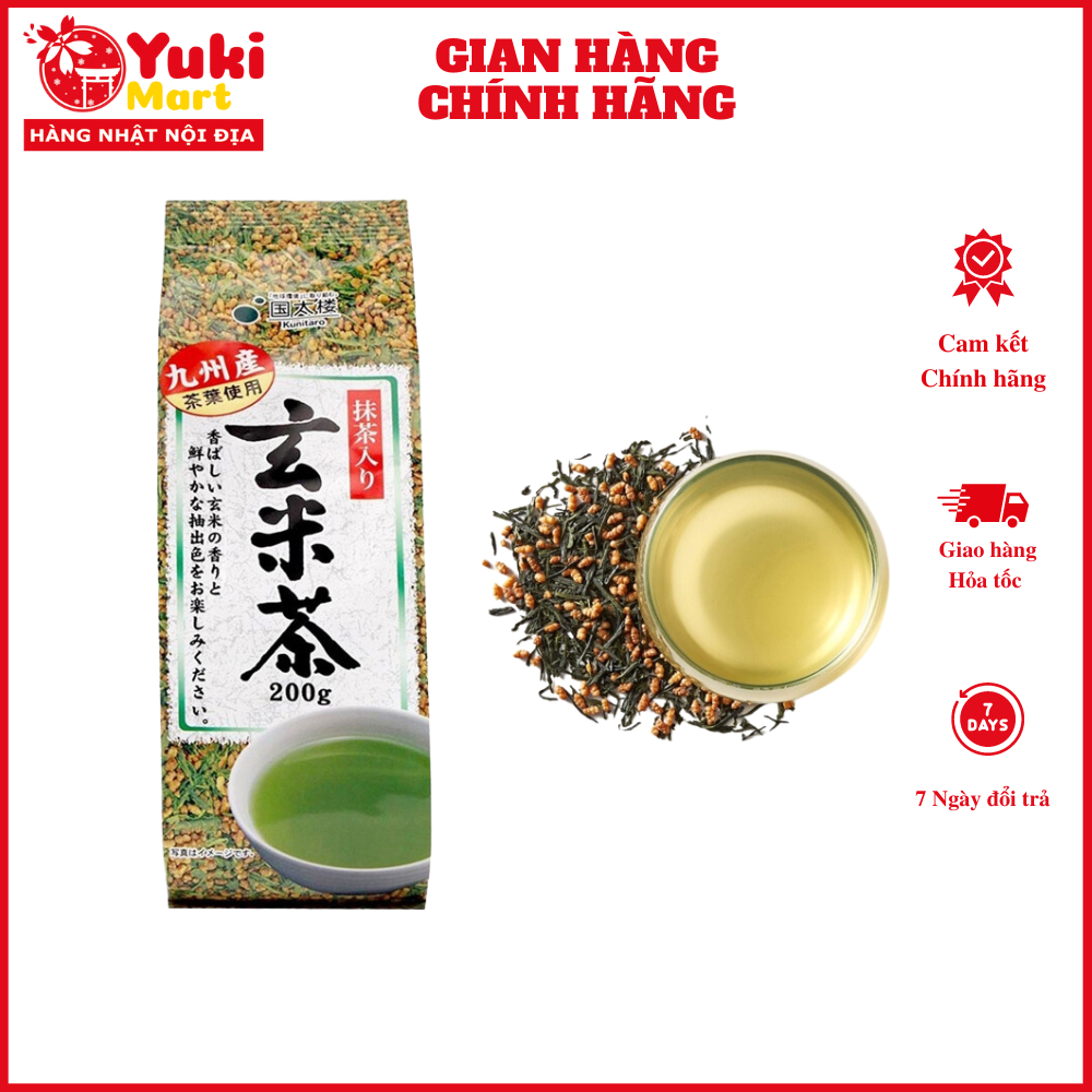 Genmai Cha Kunitaro Japanese roasted brown rice green tea 200g | Shopee ...