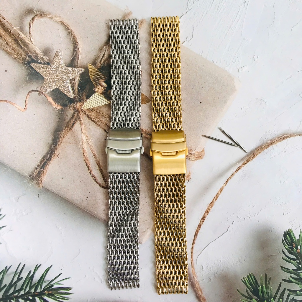 Stainless steel Mesh watch strap 18mm 20mm 22mm With pin (Mesh ...