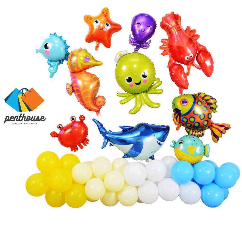 Sea-themed aluminum balloons of all kinds for party decorations, home ...