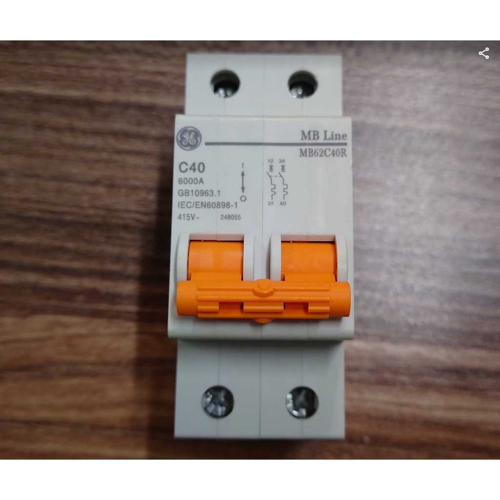 MCB circuit breaker 2P MB Line General Electric 40A / C40 | Shopee ...