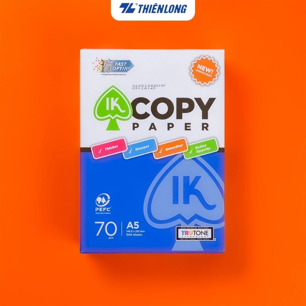 A5 paper, photo printing paper 500 sheets Thien Long IK Copy 70 gsm ...
