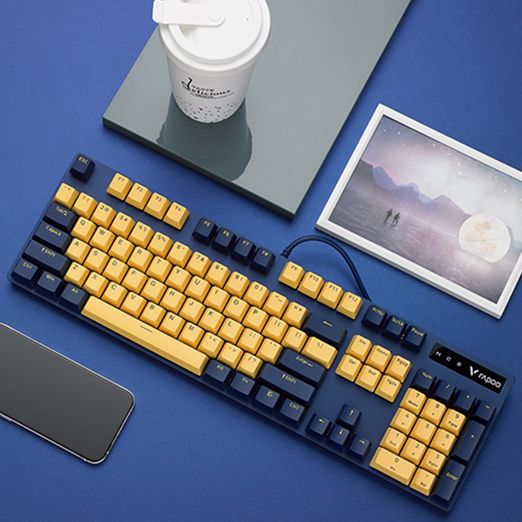 Code 92 - Rapoo V500 Pro Mechanical Gaming Keyboard (Yellow - Blue Version) | Shopee Philippines