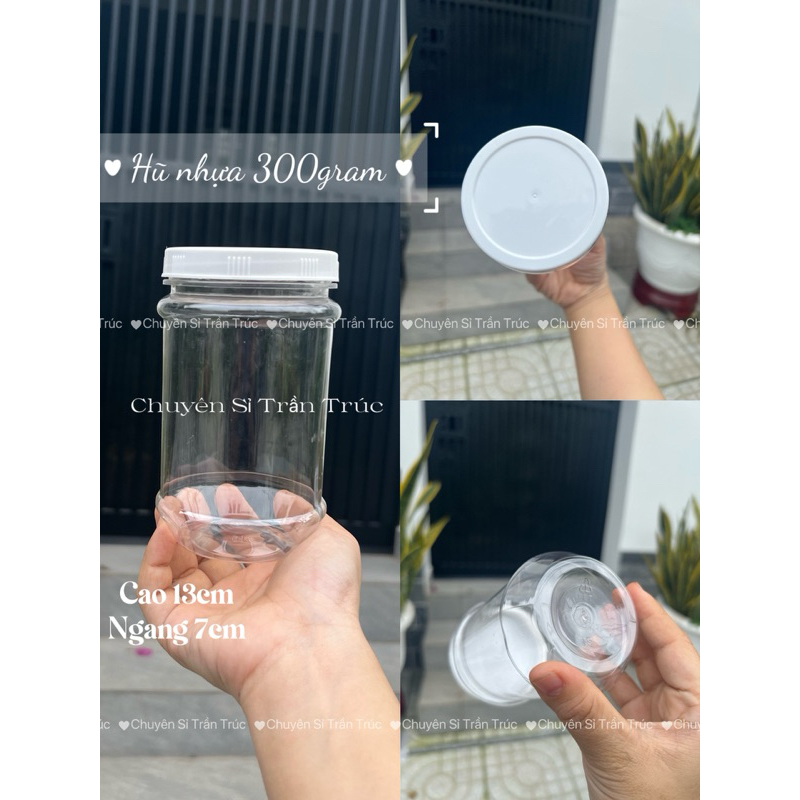Combo of 5 300gram round plastic jars with white lids ST for shrimp ...