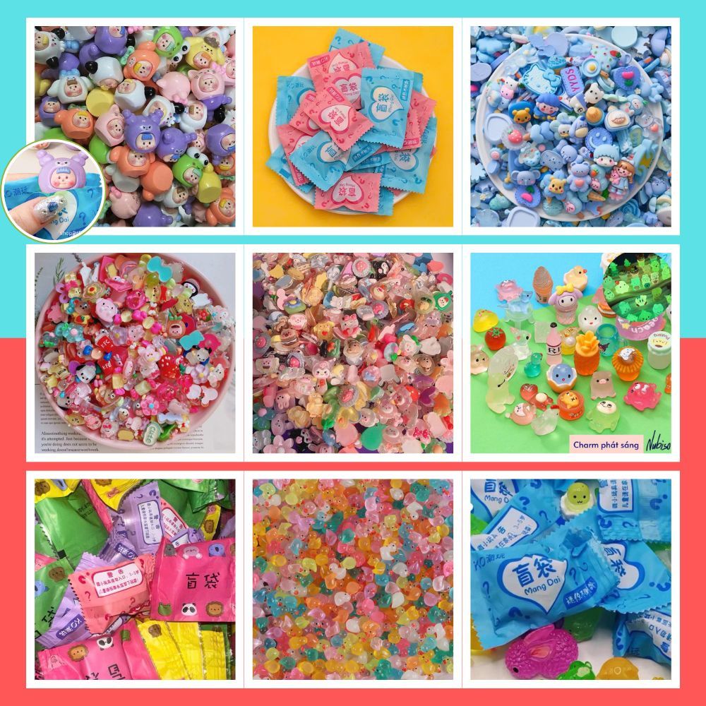 [SELF-TEAR, Free STICKER] Set of 100 Mixed Glowing Blind Bags 1-2.5cm ...