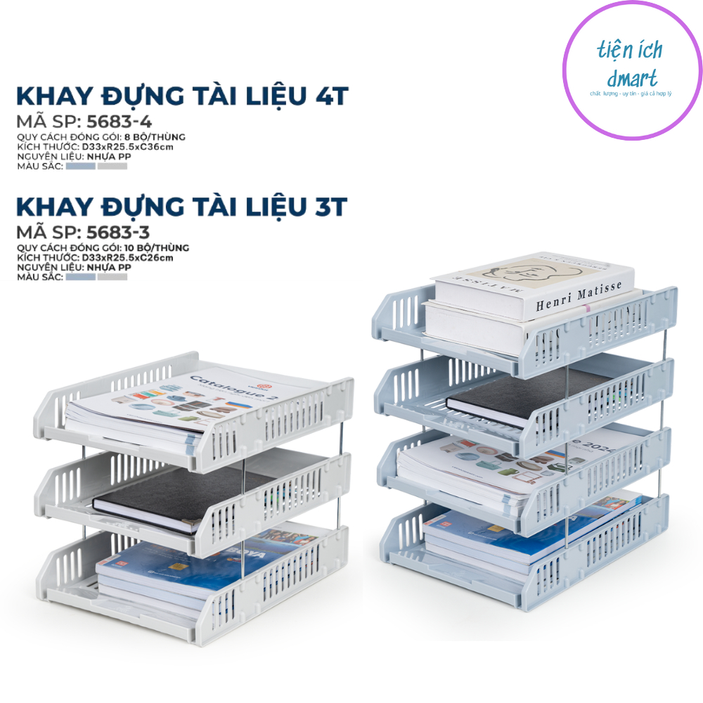 Plastic tray for office documents, school supplies, tiered document ...