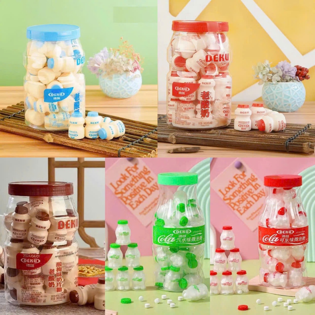 Deku Hong Kong Dry Yogurt Candy Tablets Box of 30 Small Jars | Shopee ...