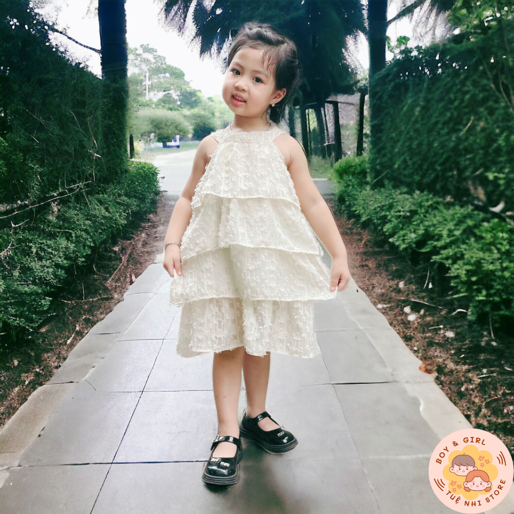 Dress Baby girl dress with 4-layer feather collar and flared Babydoll ...