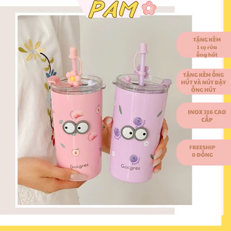 Gucgres thermos bottle 500ml cherry blossom safe 316 stainless steel ...