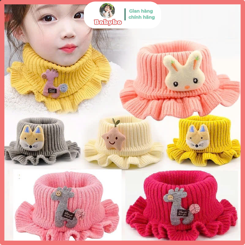 Winter warm scarf in tube shape made of thick, warm wool with lovely 3D ...