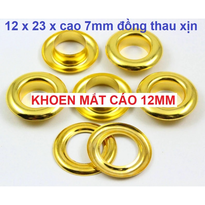 12mm ore eyelet 12mm lattice eyelet Stainless brass Yellow fabric ...