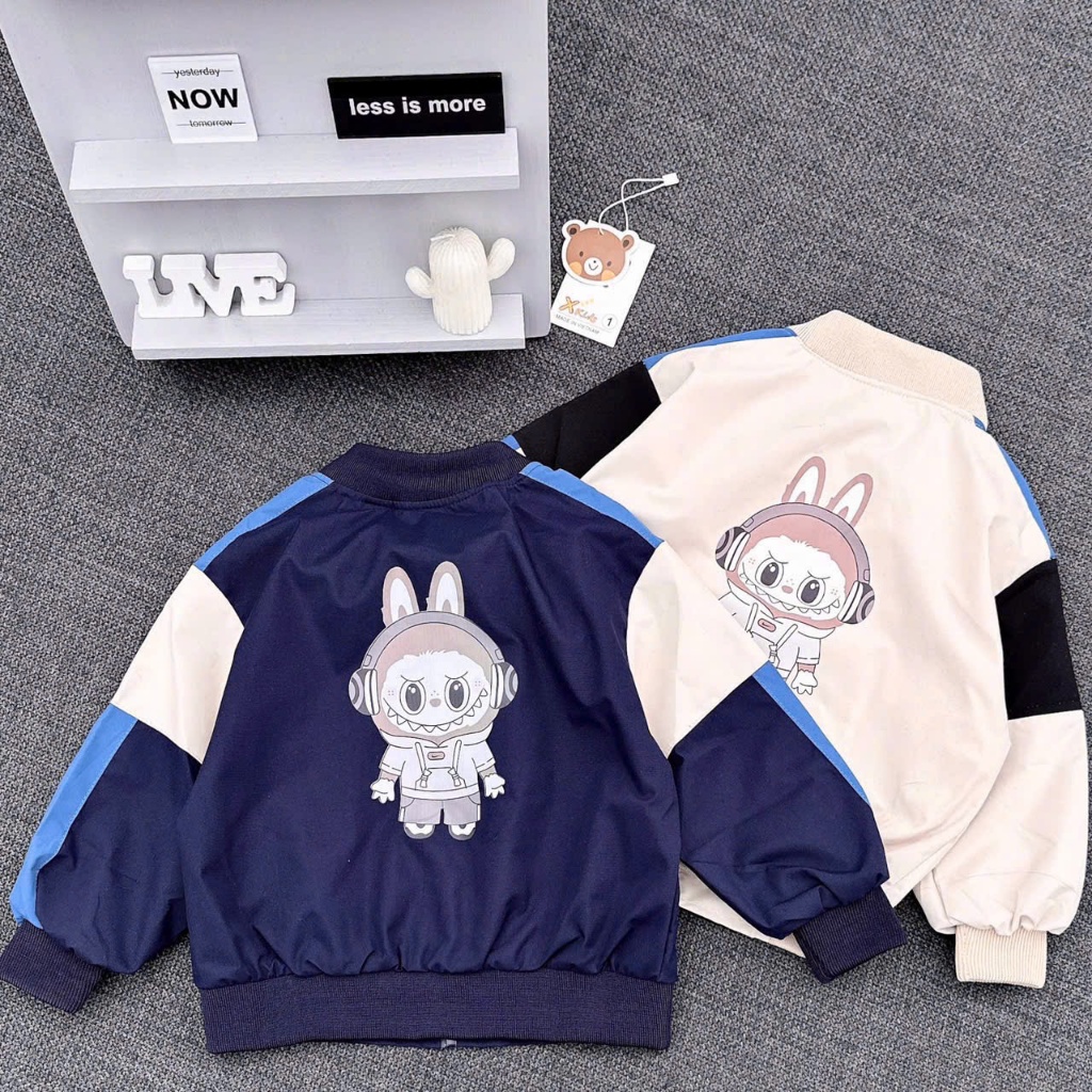 2-layer Labubu bomber silver-coated windJacket for babies 10-28kg ...