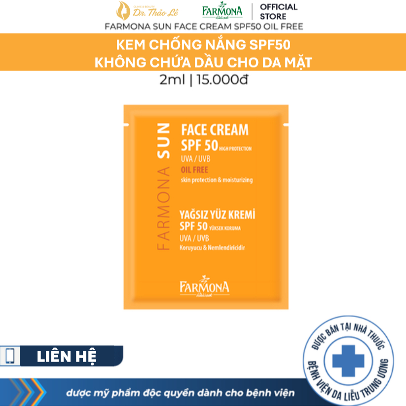 Trial Pack - Sunscreen for Oily and Acne-prone Skin FARMONA Sun Face ...