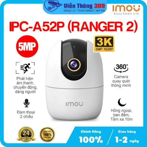 Imou A52 Ranger 2 Camera, 5M, Indoor Camera, 360 degree rotation, 2-way ...