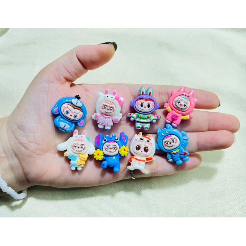 Super cute cartoon flat Labubu charm Set (8 colors) ps59 | Shopee ...