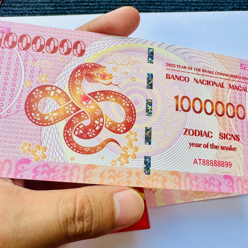 1 Million MACAO MACAO Snake Banknote with lucky money CNY 2025, Lucky ...