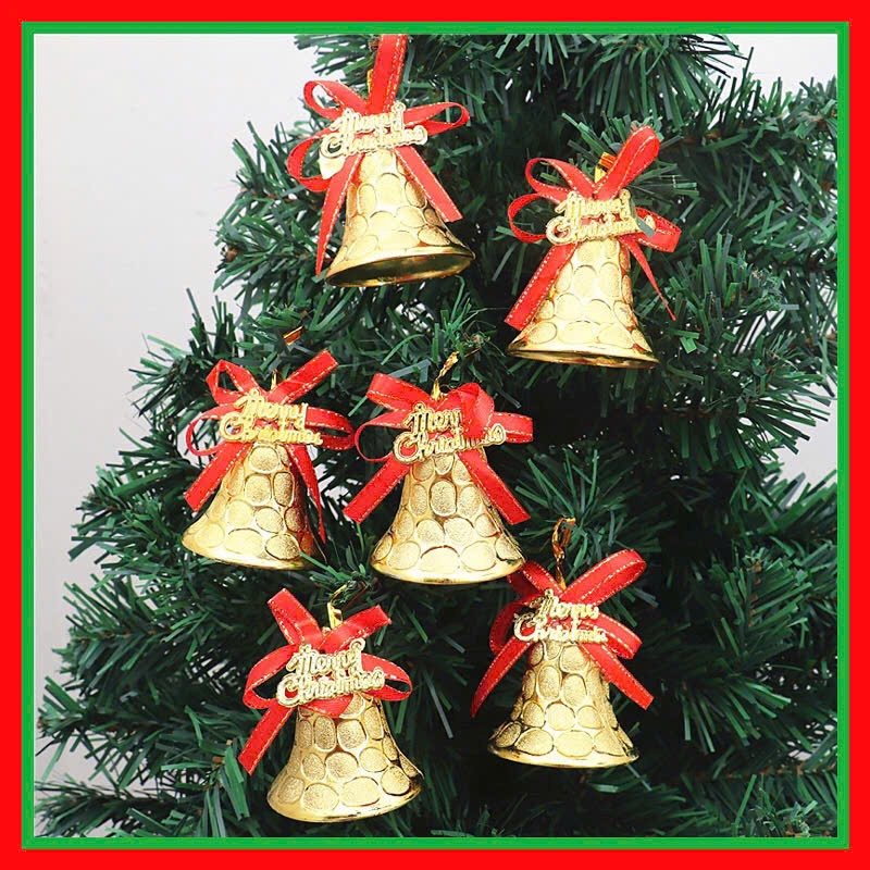Christmas decoration - Set of 6 6.5cm Christmas bells to decorate the ...