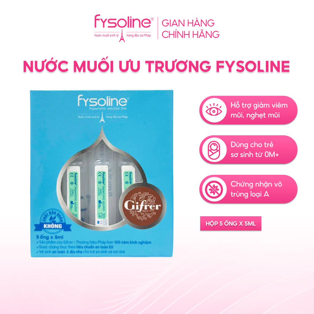 Fysoline Hypertonic Solution French Antibacterial Physiological Saline ...