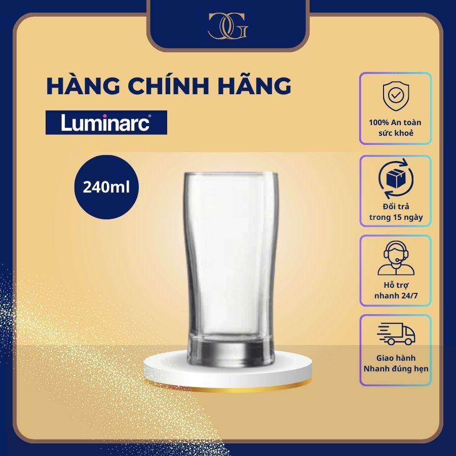 Set of 6 Luminarc waist-shaped glass cups 240ml | Genuine products ...