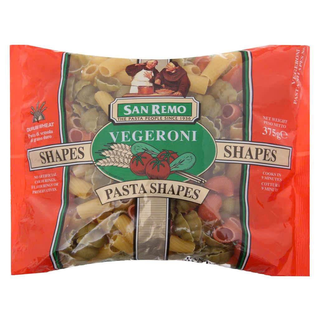 Shapes San Remo vegetable pasta 375g pack | Shopee Philippines